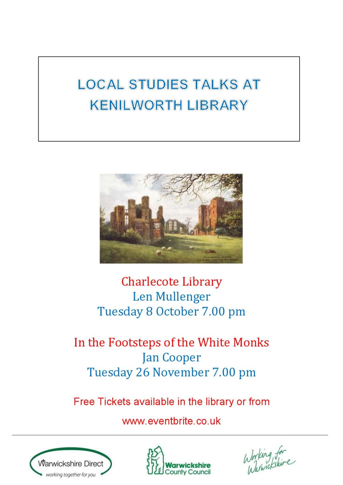 Local Studies Talks at Kenilworth Library - Kenilworth History ...